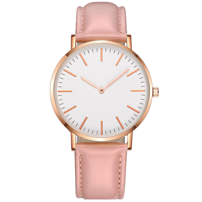Pink Brown Grey Black Sublimation Blank Watch Leather Watches