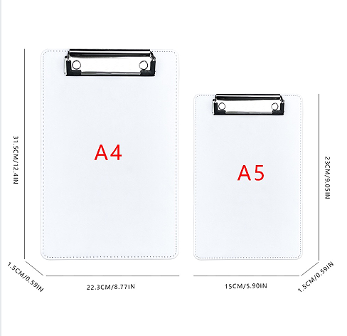 A4 A5 Sublimation Leather Folder Board